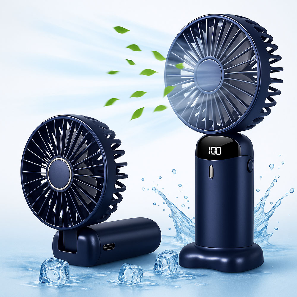 Ventilator Portabil 4 în 1 Cu Suport Telefon Și Ecran LED, 5 Trepte ...